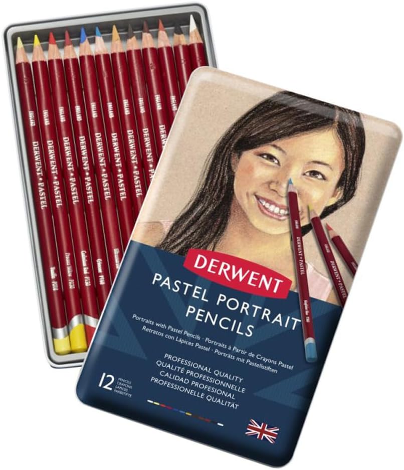 Derwent Pastel Pencils, Skintone, 4mm Core, Metal Tin, 12 Count ...