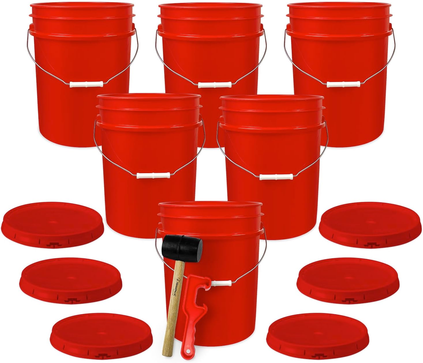 Amazon.com: Screw Top Life Latch 90 mil Bucket - 5 Gallon, White Lid ...