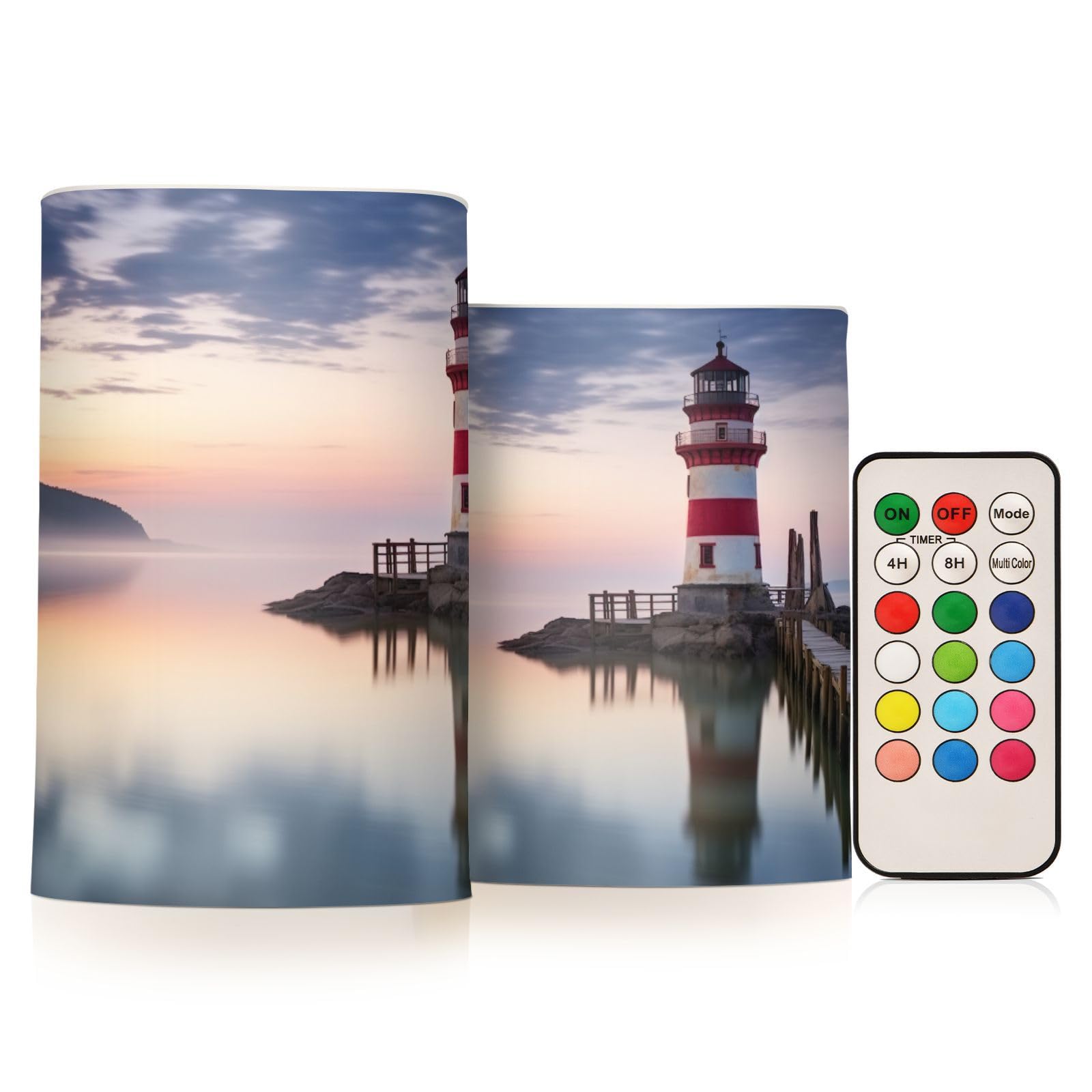 Amazon.com: YETTASBIN Lighthouse Flameless Candles with Remote Control ...