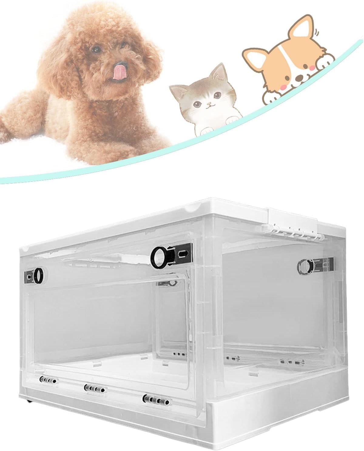 WERSD Pet Dog Cat Animal Oxygen Icu Cage,Pet Incubato,Dedicated Folding ...