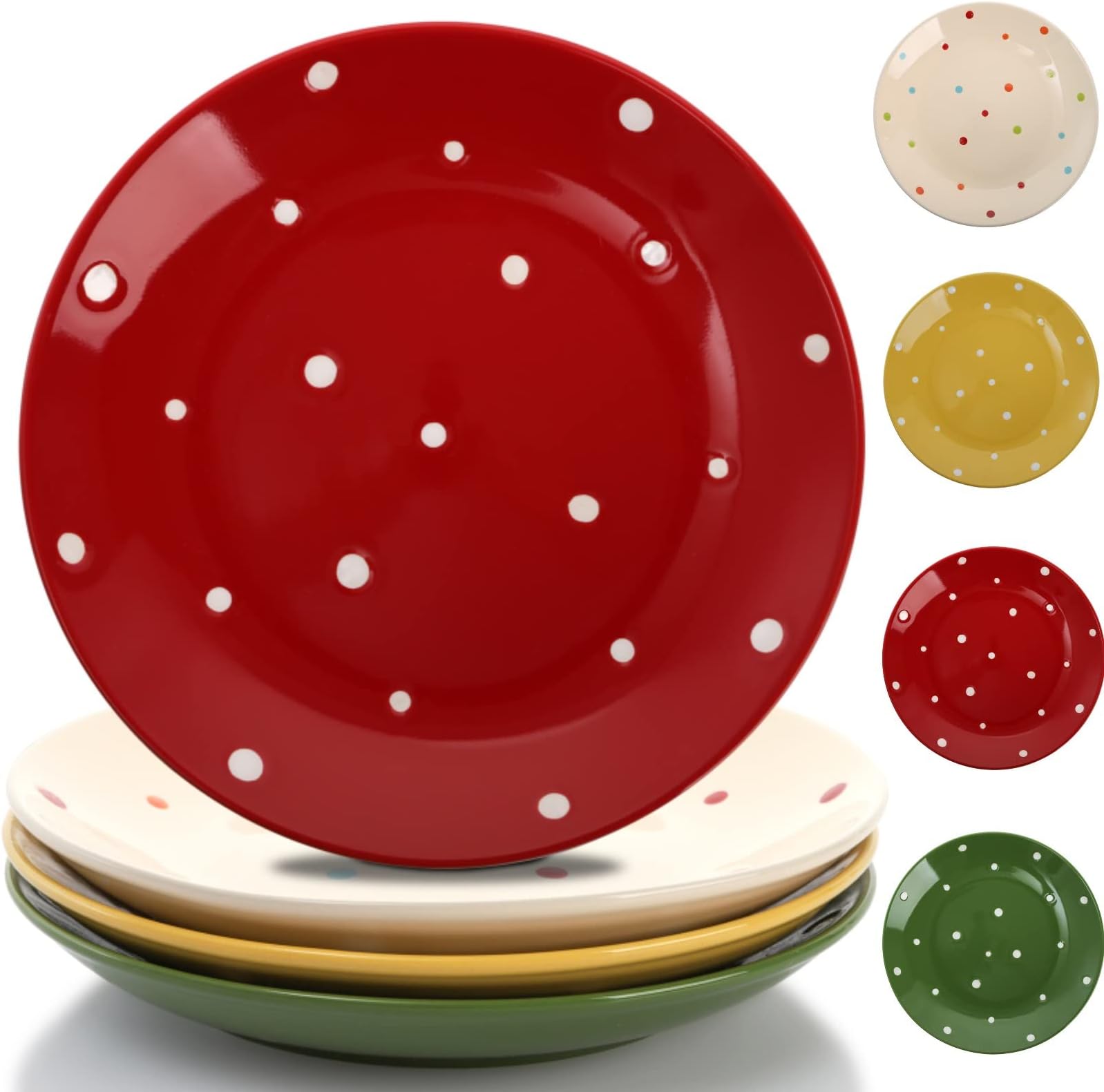 Amazon.com: AVLA 4 Pack Porcelain Dessert Plates, 8 Inch Small ...