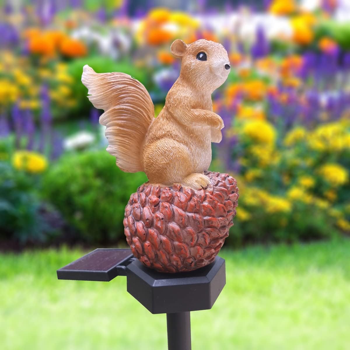 Amazon.com: DUODEAN Solar Squirrel Statues, Garden Solar Stakes Light ...
