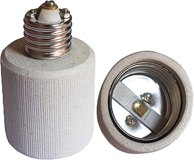 E26 to E39 Adapter Ceramic Light Bulb Socket Convertor, E39 / E40 Porcelain Light Socket,Medium ...