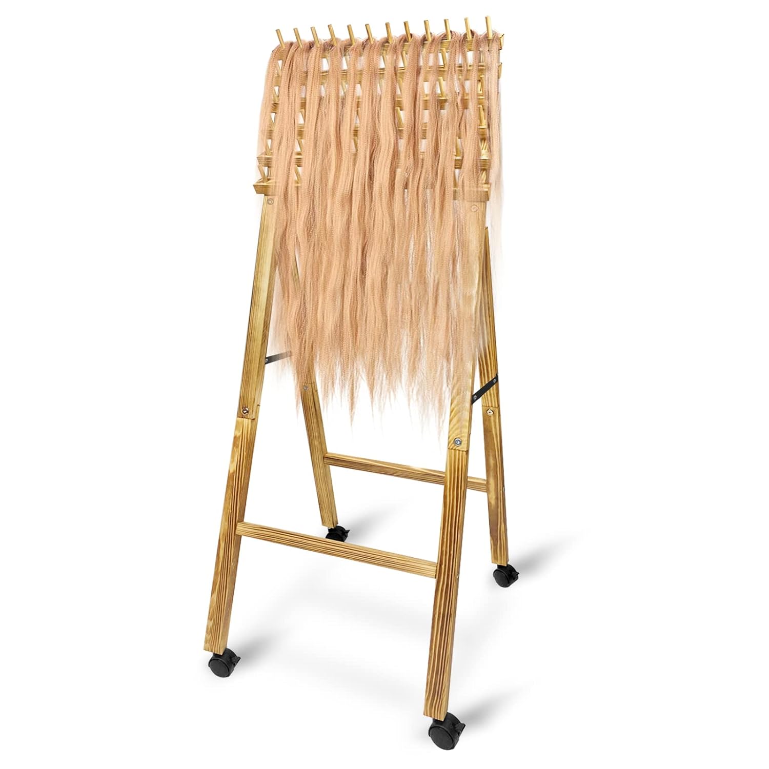 Amazon.com: Foldable Standing Braiding Rack Hair Extensions Holder with ...