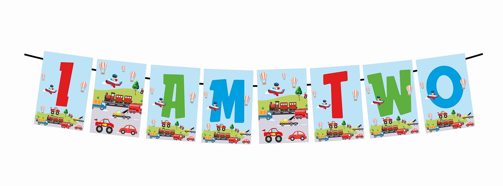 Buy Balloonistics Transport Theme I Am Two Kids 2nd Birthday Kids ...