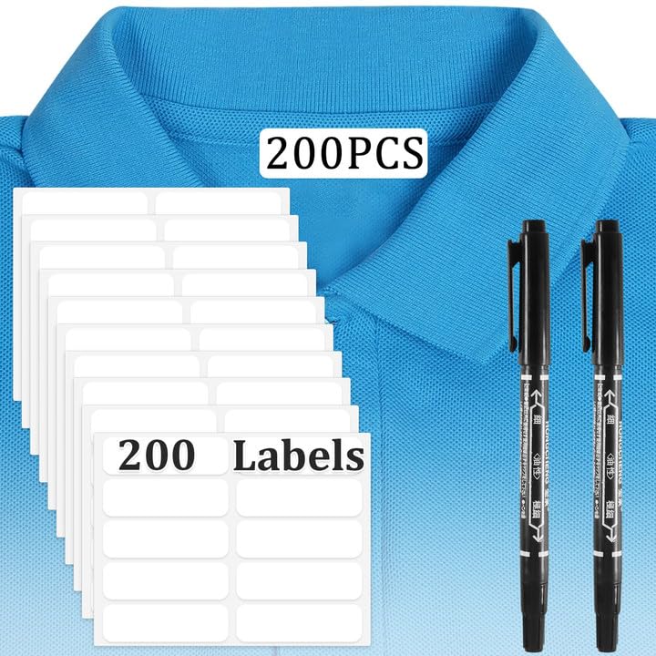 Amazon.com : 200 Pcs No-Iron Fabric Labels, Writable Self Adhesive Name ...
