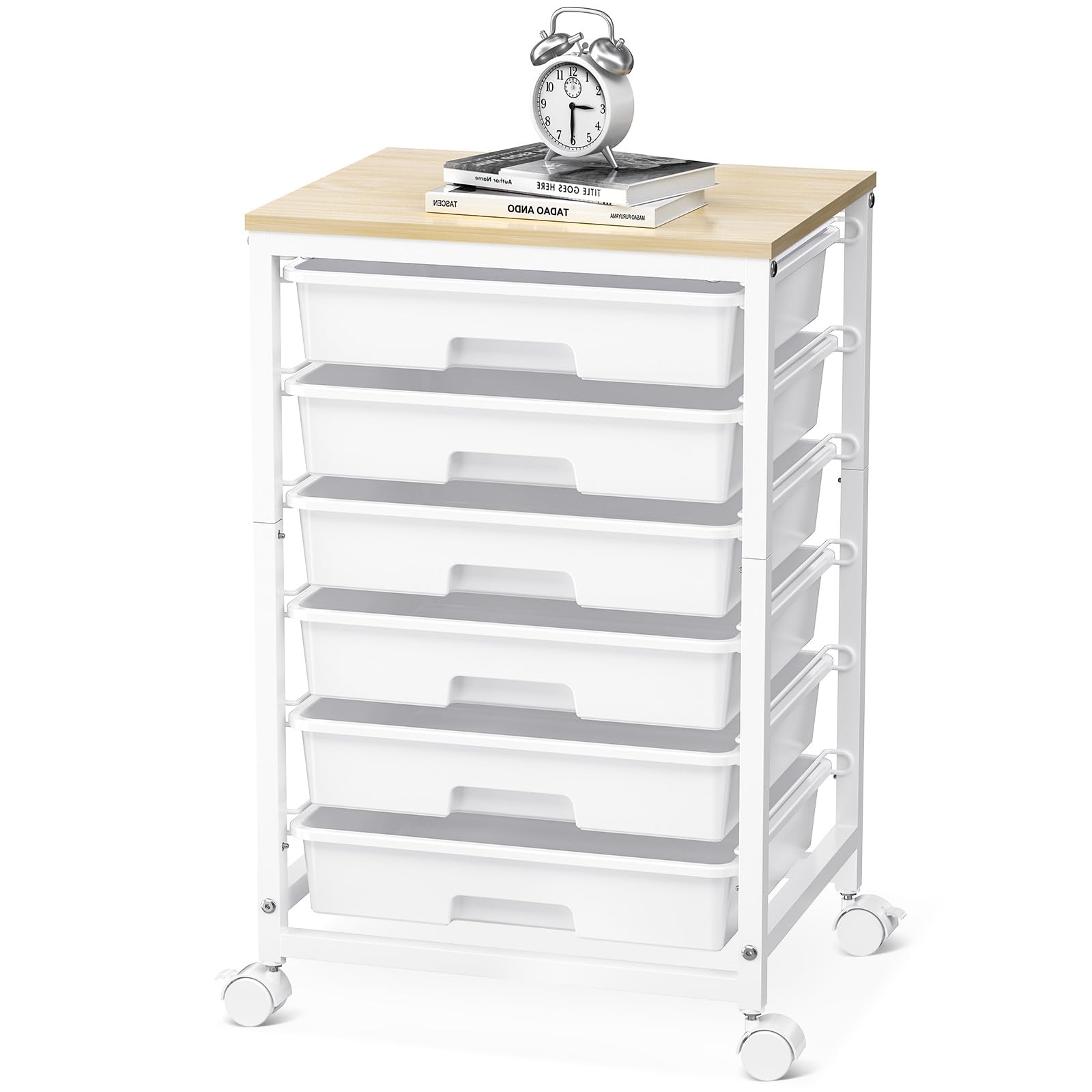 Amazon.com: SYKIARIOL Rolling Cart with Drawers,Utility Cart with 6 ...