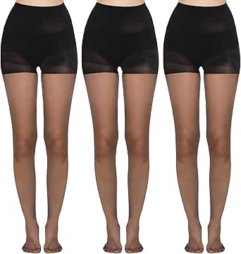 Yilanmy Sheer Tights for Women 20D, High Waist Control Top Pantyhose 3 ...