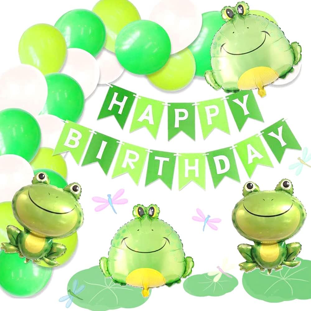Amazon.com: 56 PCS Frog Birthday Party Decorations Frog Balloon ...