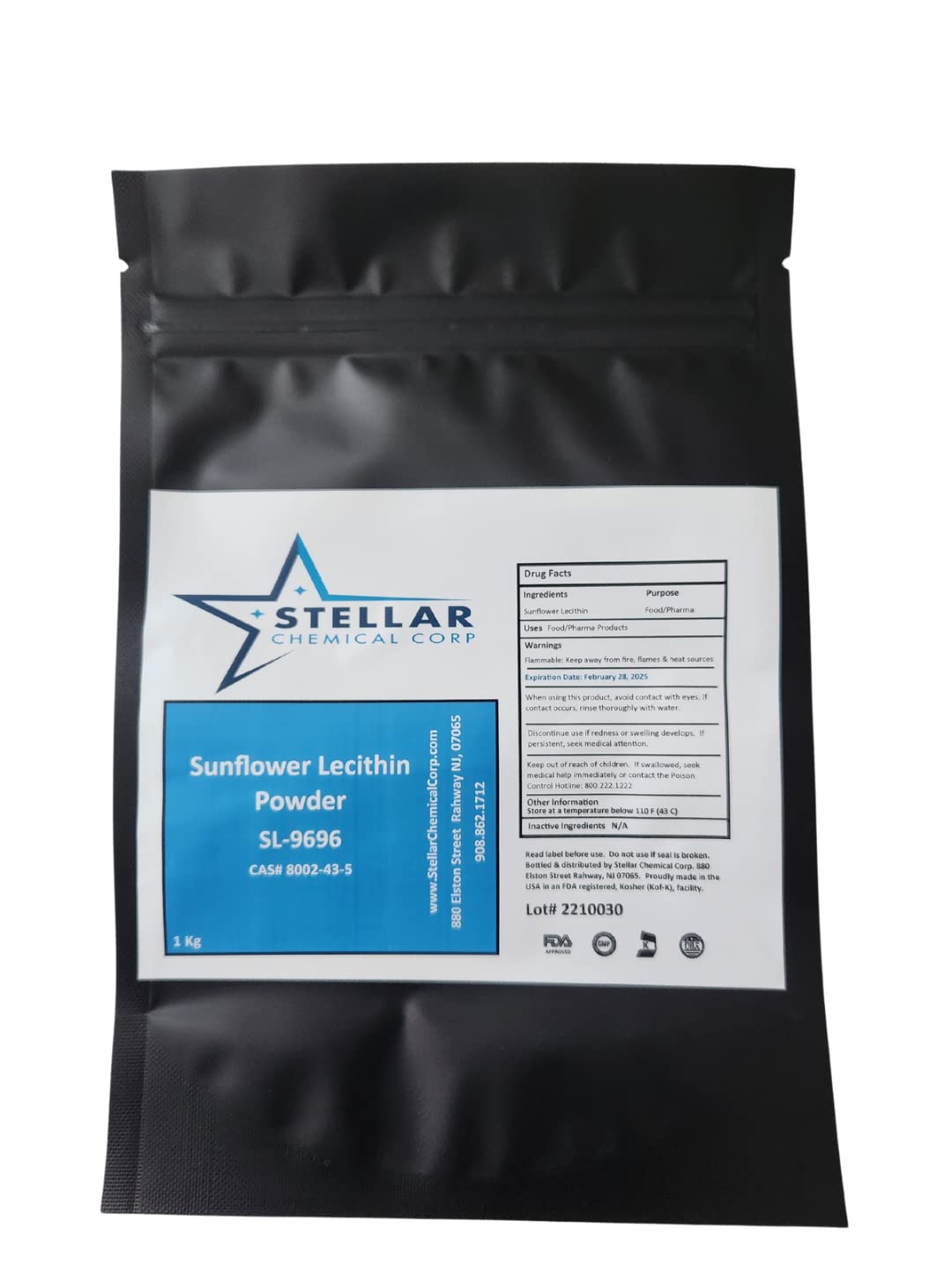 Amazon.com: STELLAR CHEMICAL CORP Sunflower Lecithin Powder Emulsifier ...