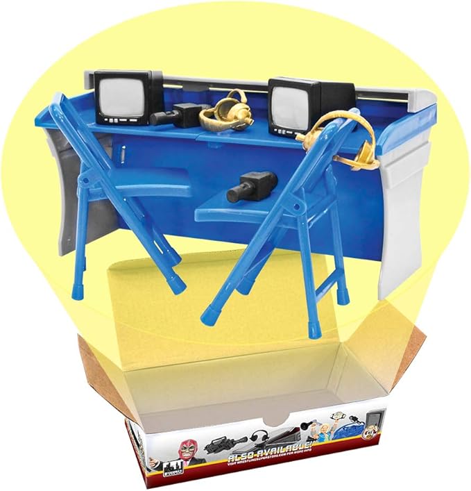 Amazon.com: Blue & Gray Commentator Table Playset for Wrestling Action ...