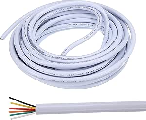 Amazon.co.jp: uxcell 26AWG電線 6導体 UL2464 LED電源照明ケーブル 錫メッキ銅 5 M 低電圧 PVCケース 柔軟な延長コード ホワイト LEDストリップ ...