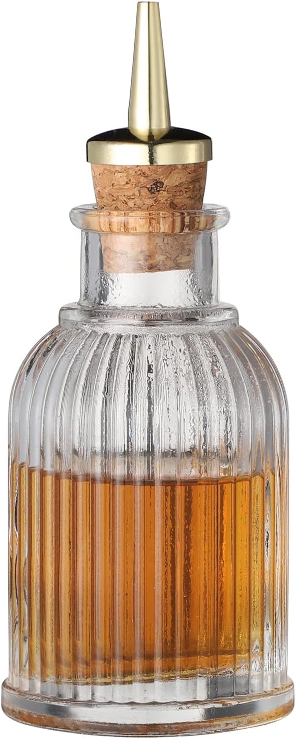 Amazon.com: YUHWYI Bitters Bottle - 3.4oz / 100ml Glass Dash Bottle for Cocktail with Zinc Alloy ...