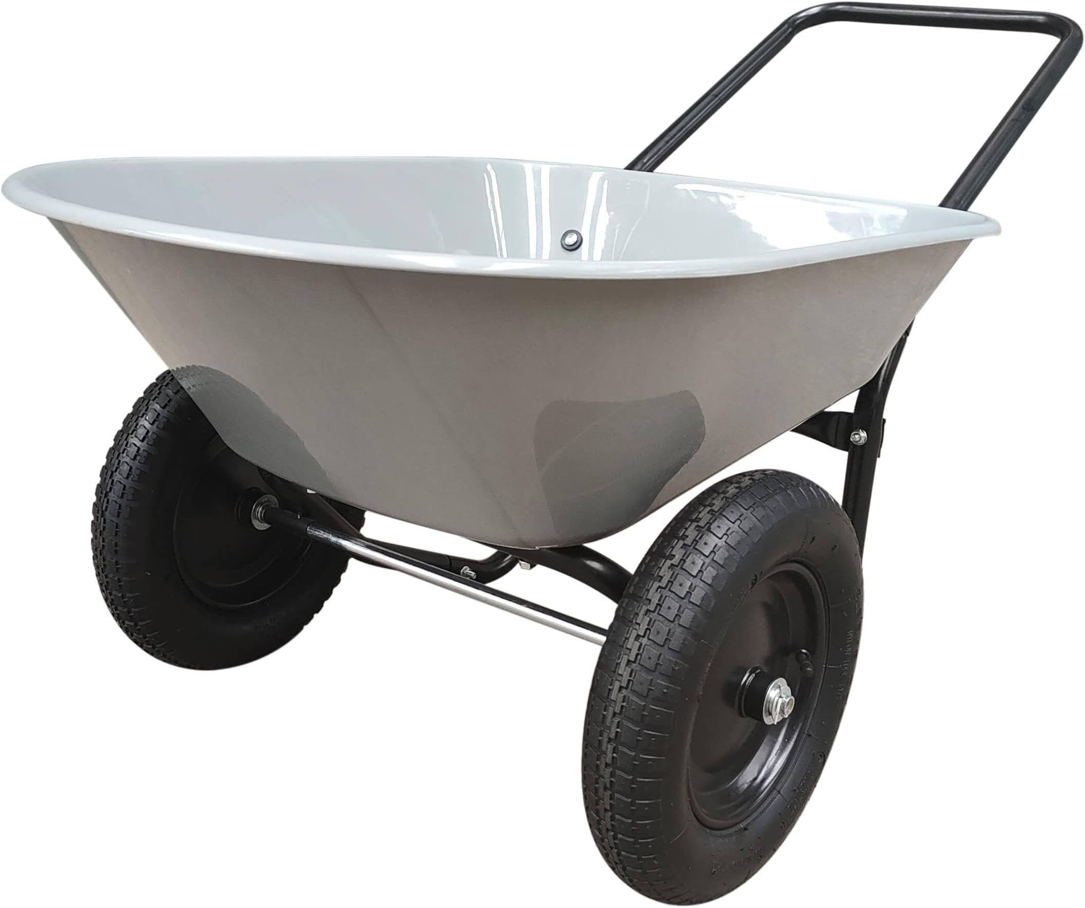 Amazon.com : GARDEN STAR Two Wheel Poly Tray Wheelbarrow, 5 Cubic Foot ...