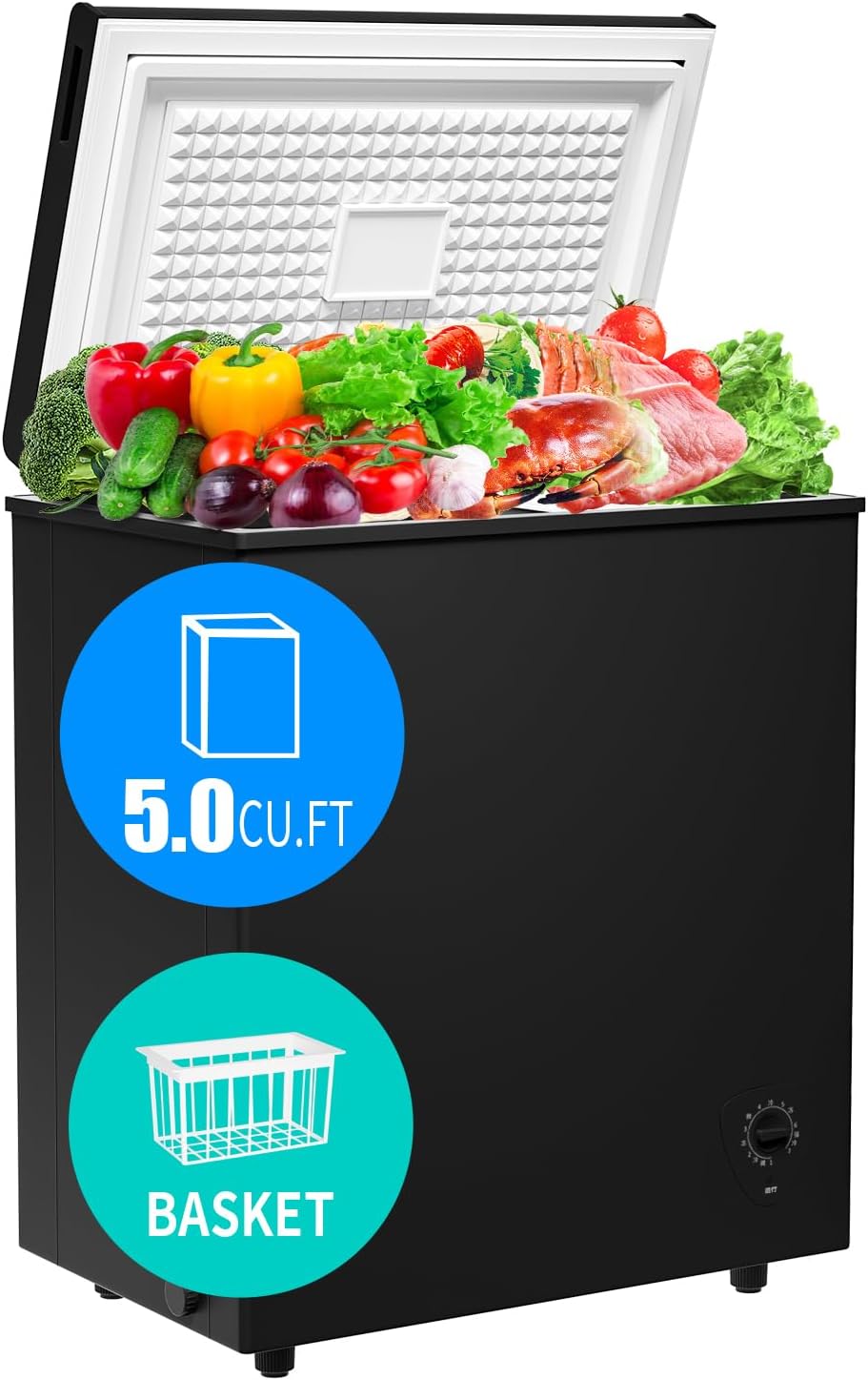 Amazon.com: Chest Freezer 5.0 Cu.Ft Deep Freezer with 7 Level ...