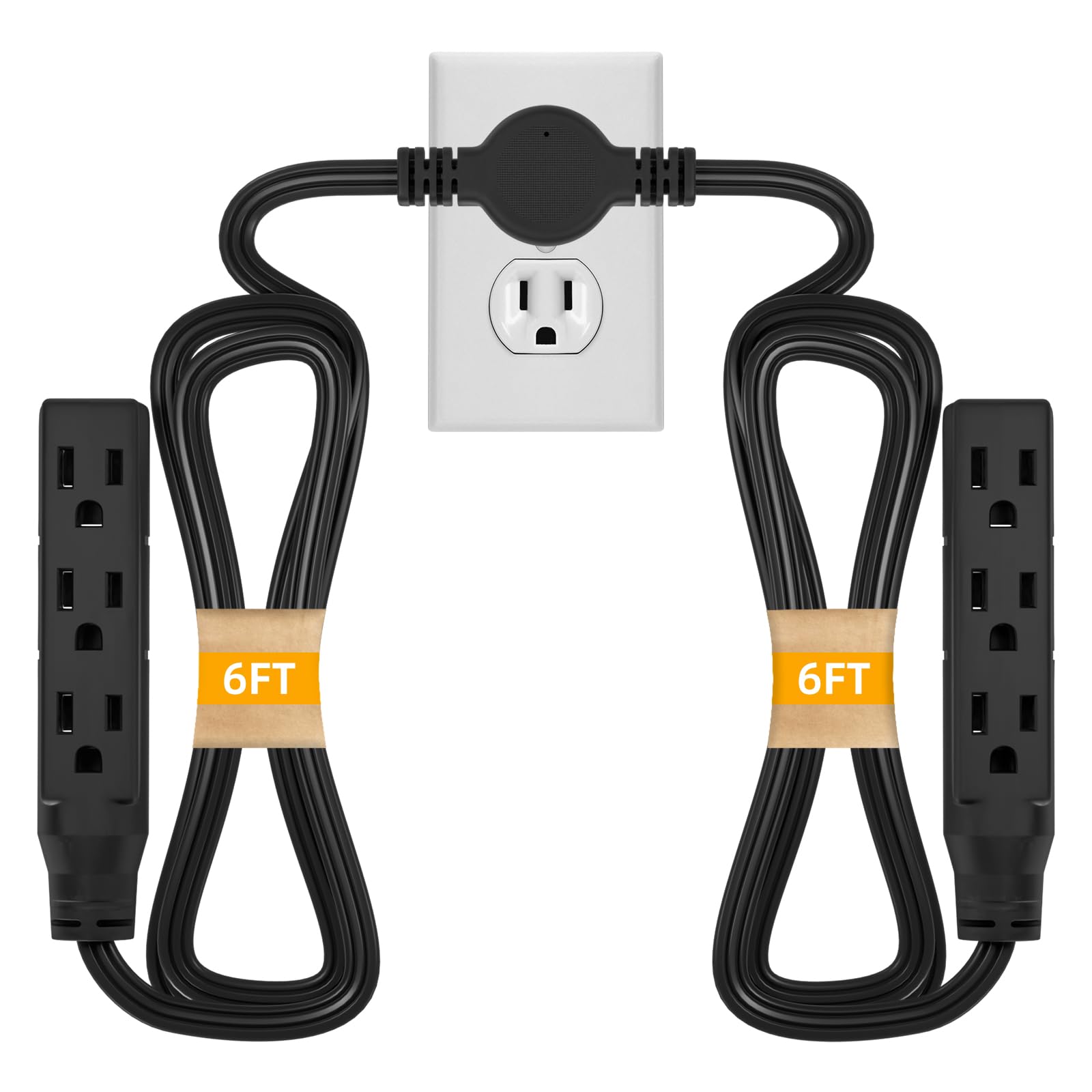 Amazon.com: STARELO Twin Extension Cord Receptacle, 12FT, Flat Plug ...