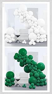 Amazon.com: PartyWoo White Balloons 140 pcs and Hunter Green Balloons 140 pcs : Toys & Games