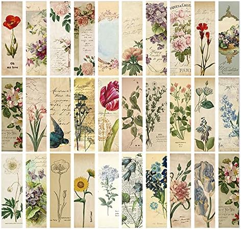 Amazon.com: HVSWLY Vintage Style Bookmarks, 30PCS Paper Bookmarks for ...
