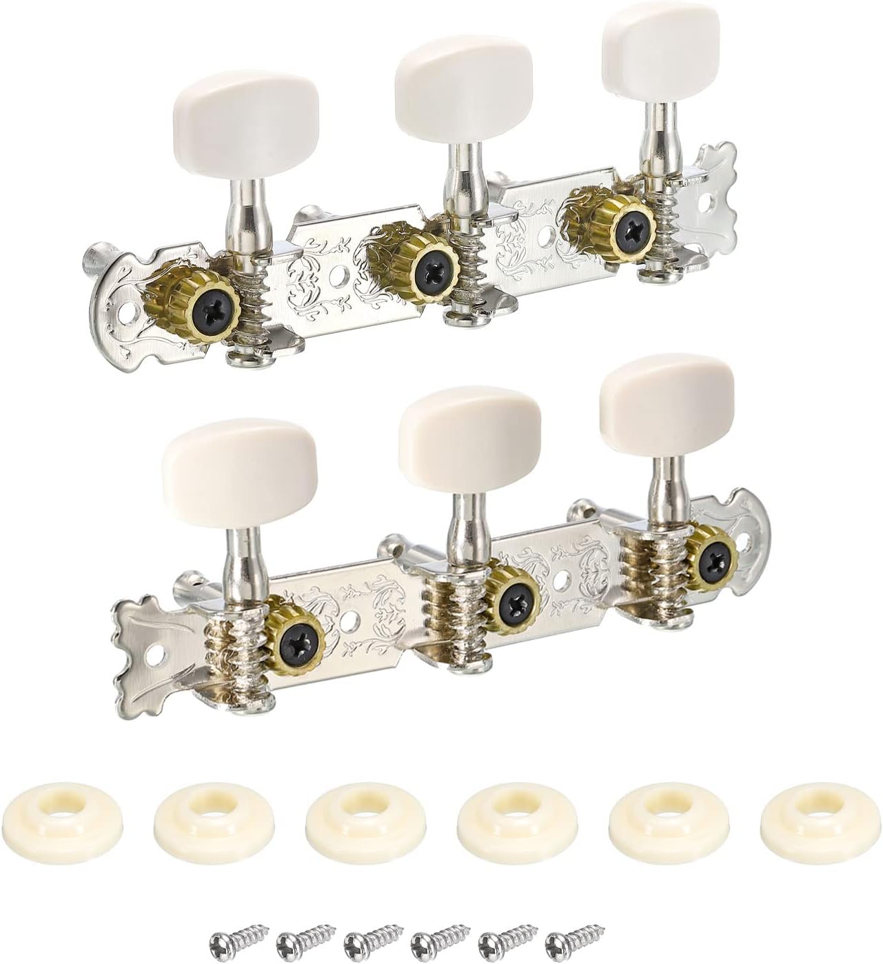 Amazon.com: PATIKIL Classical Guitar String Tuning Pegs Chrome Plated ...