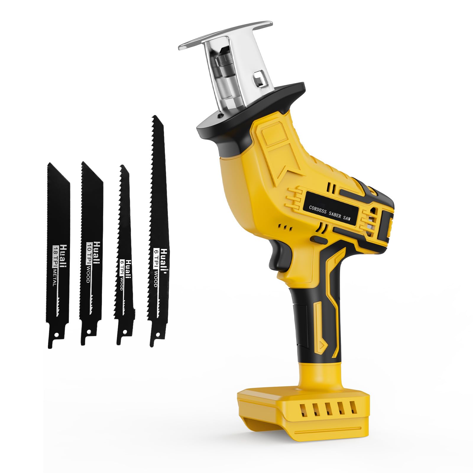 Cordless Reciprocating Saw, Battery Sabre Saws 20V/3000 SPM/4 Blades ...