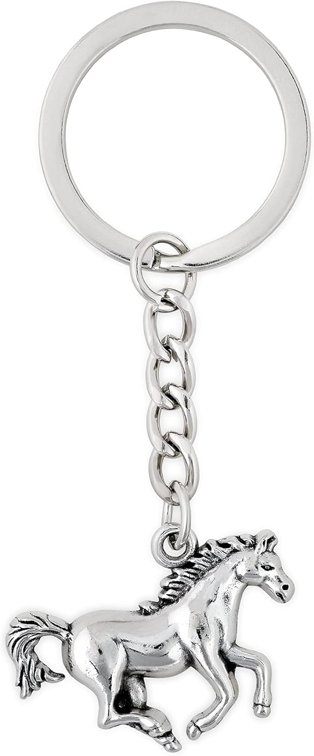 Amazon.com: HAQUIL Vintage Running Horse Keychain, Initial Horse ...