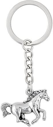 Amazon.com: HAQUIL Vintage Running Horse Keychain, Initial Horse ...