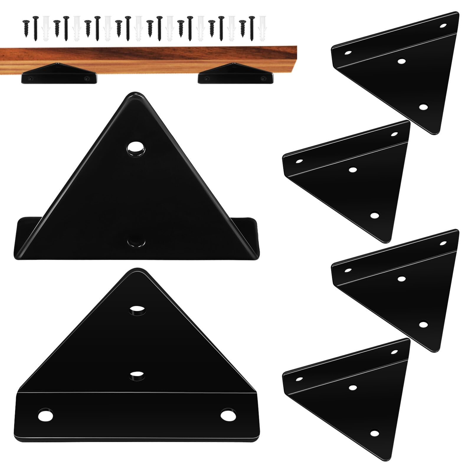 Angoily 6pcs Floating Shelf Bracket Triangle Design – 3inch Small ...