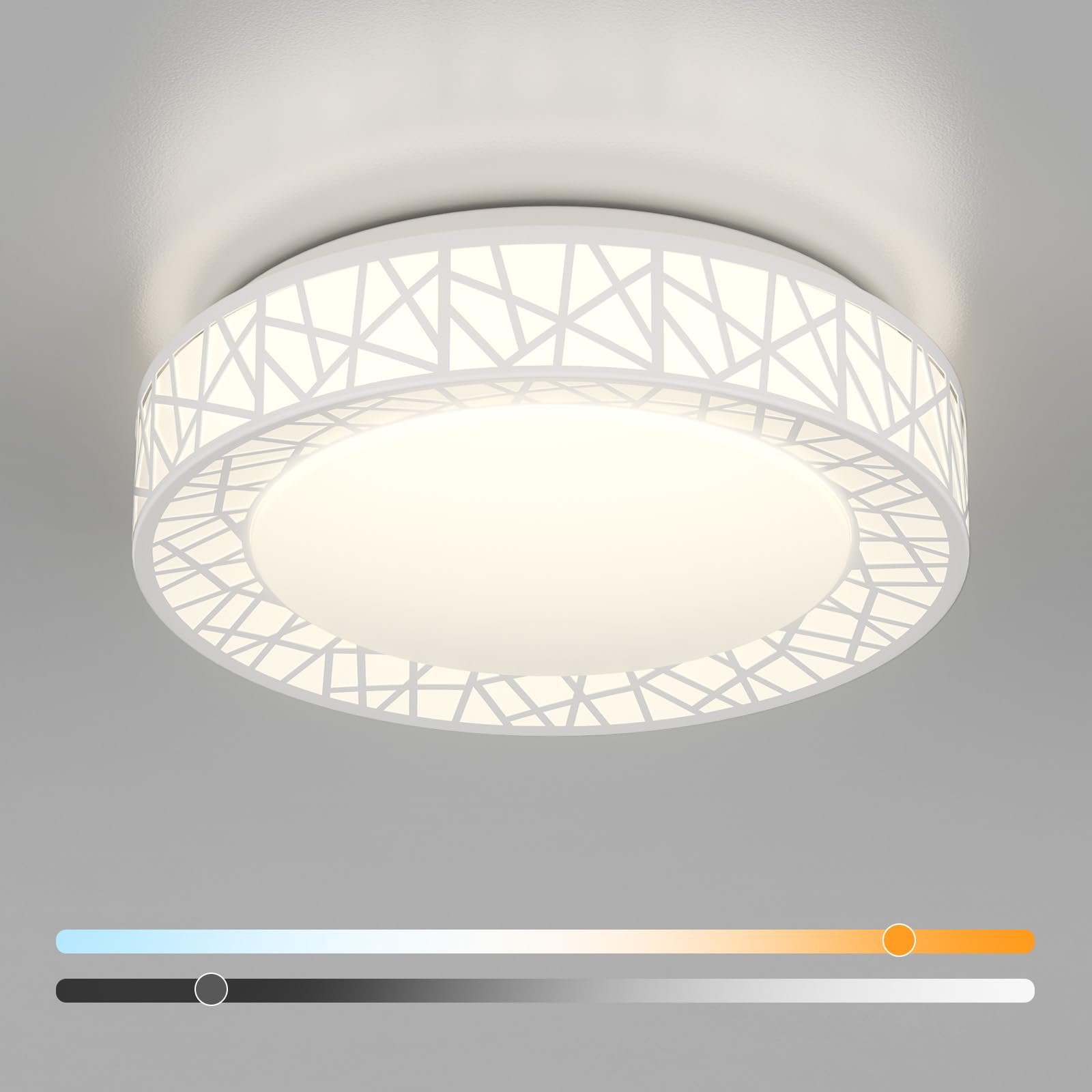 Lightania 12 Inch Flush Mount Ceiling Light, Modern White LED Ceiling ...