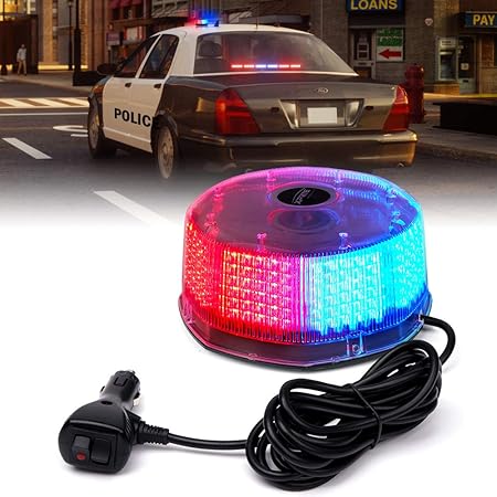 Amazon.com: Xprite Red & Blue LED Rooftop Beacon Strobe Light Magnetic ...