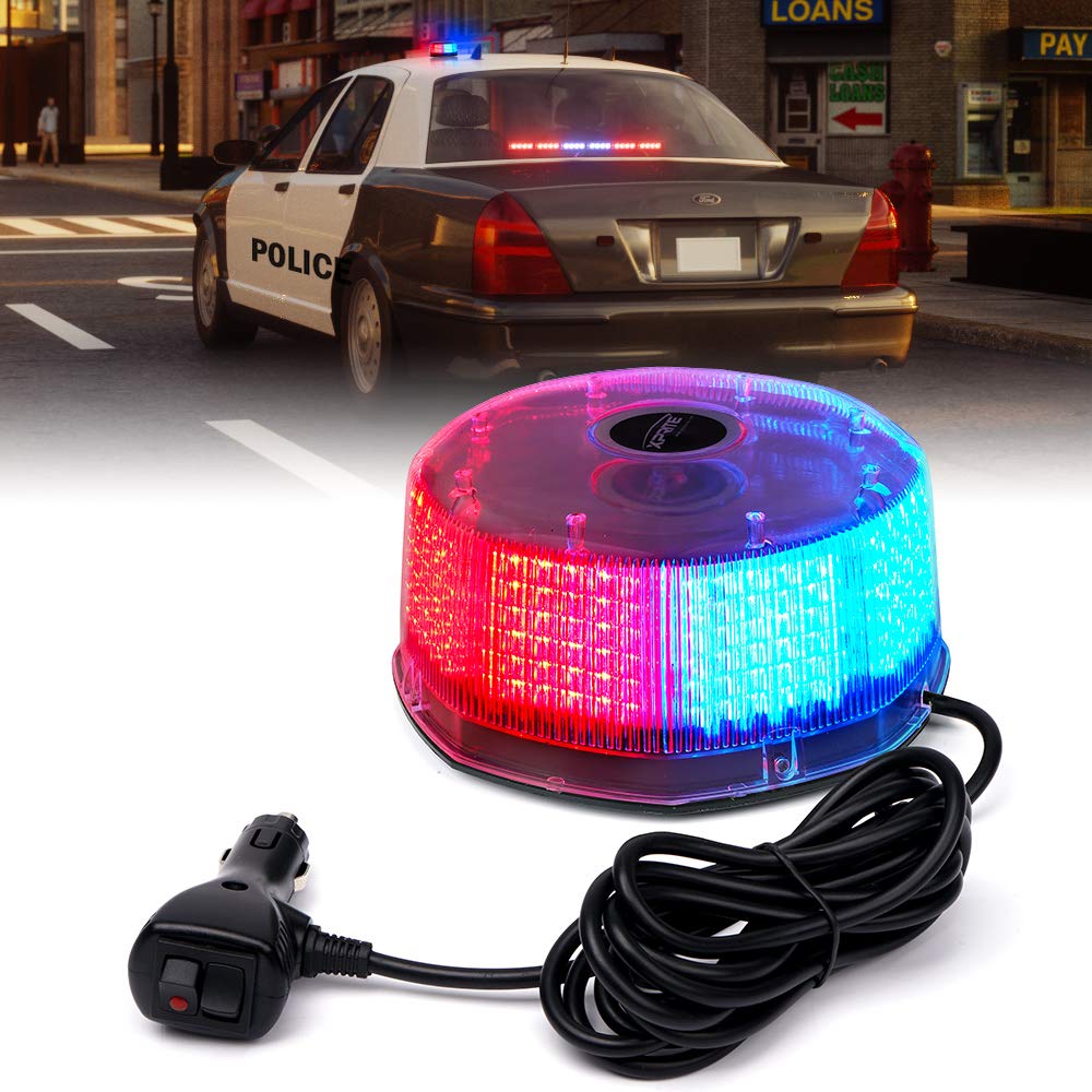 Xprite Red Blue 240 LED Warning Strobe Beacon Light Rotating Revolving ...