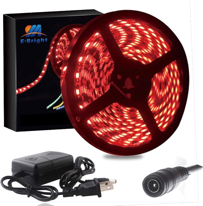 Amazon.com: EverBright Red LED Strip Lights 5M /16.4Ft 5050 SMD 300 LED ...