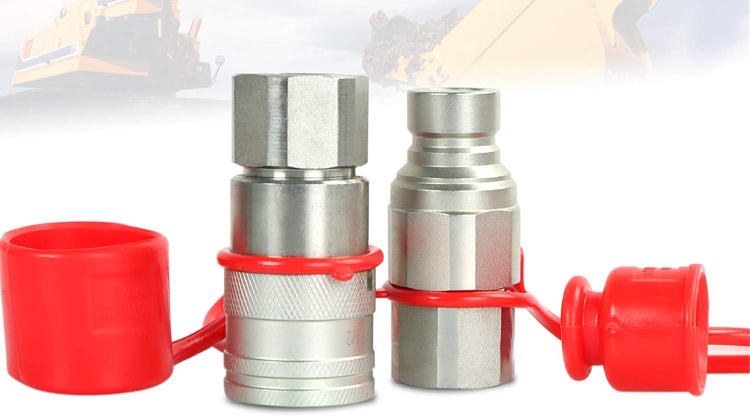 Amazon.com: PANGOLIN 1/2" NPT Thread Skid Steer Flat Face Hydraulic ...