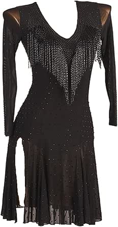 Amazon.com: Latin Dance Competition Dresses Women's Long Sleeve Salsa ...
