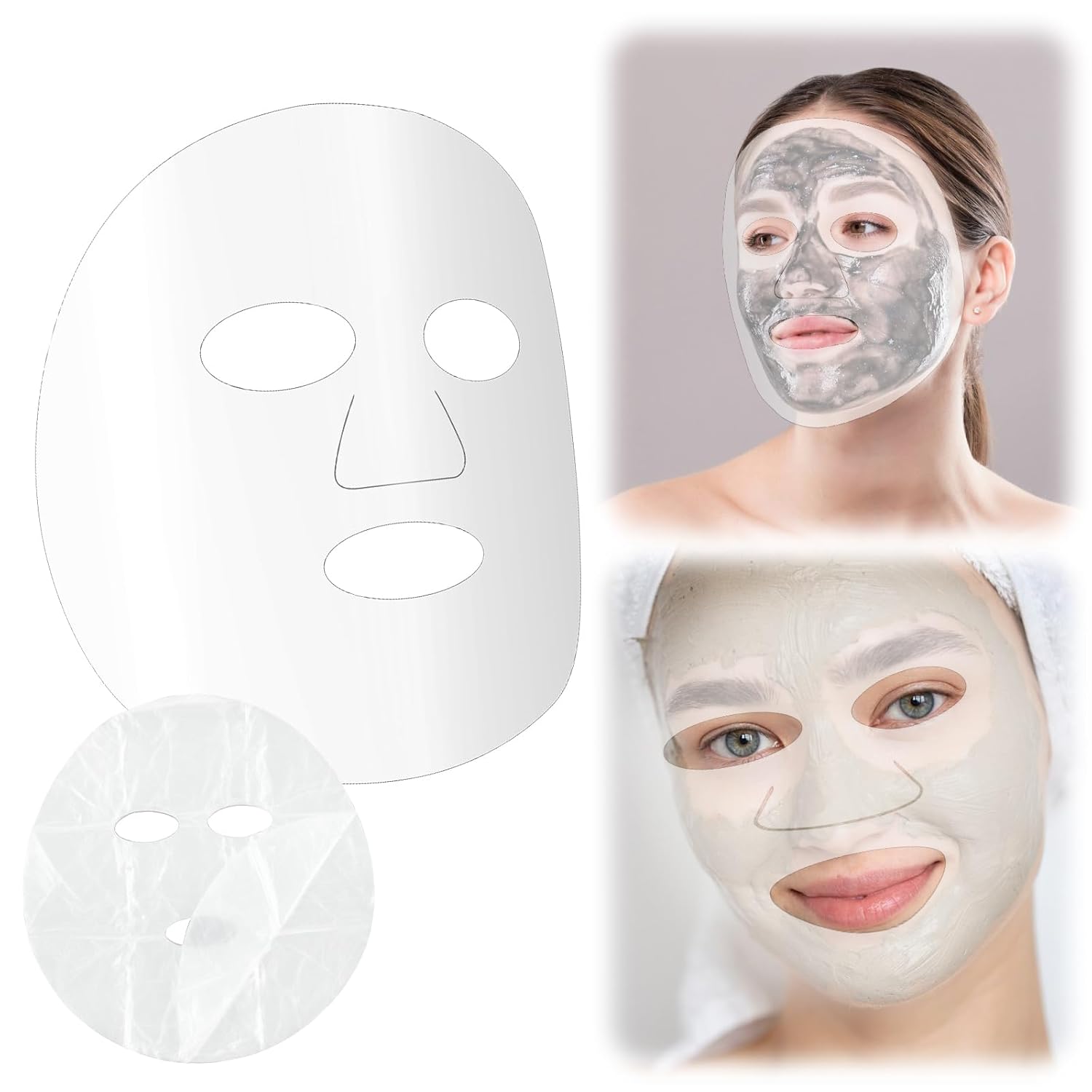 Amazon.com : PEOVLVN 300 Sheets Facial Plastic Mask Disposable Facial ...