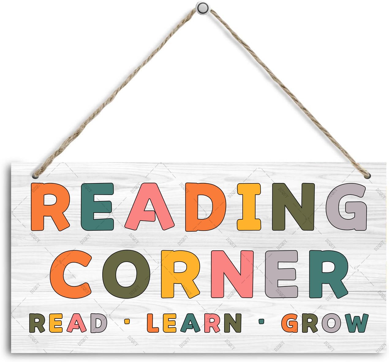 Amazon.com : DZQUY Read Room Wood Sign Hanging Reading Wooden ...