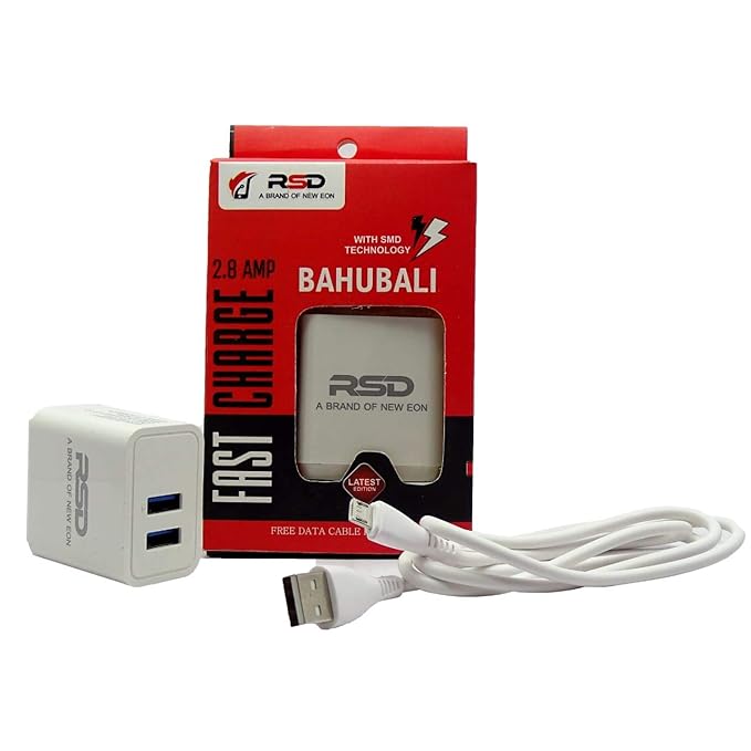 RSD 2.8AMP Made in India, Dual USB Ports Charging Adapter with USB ...