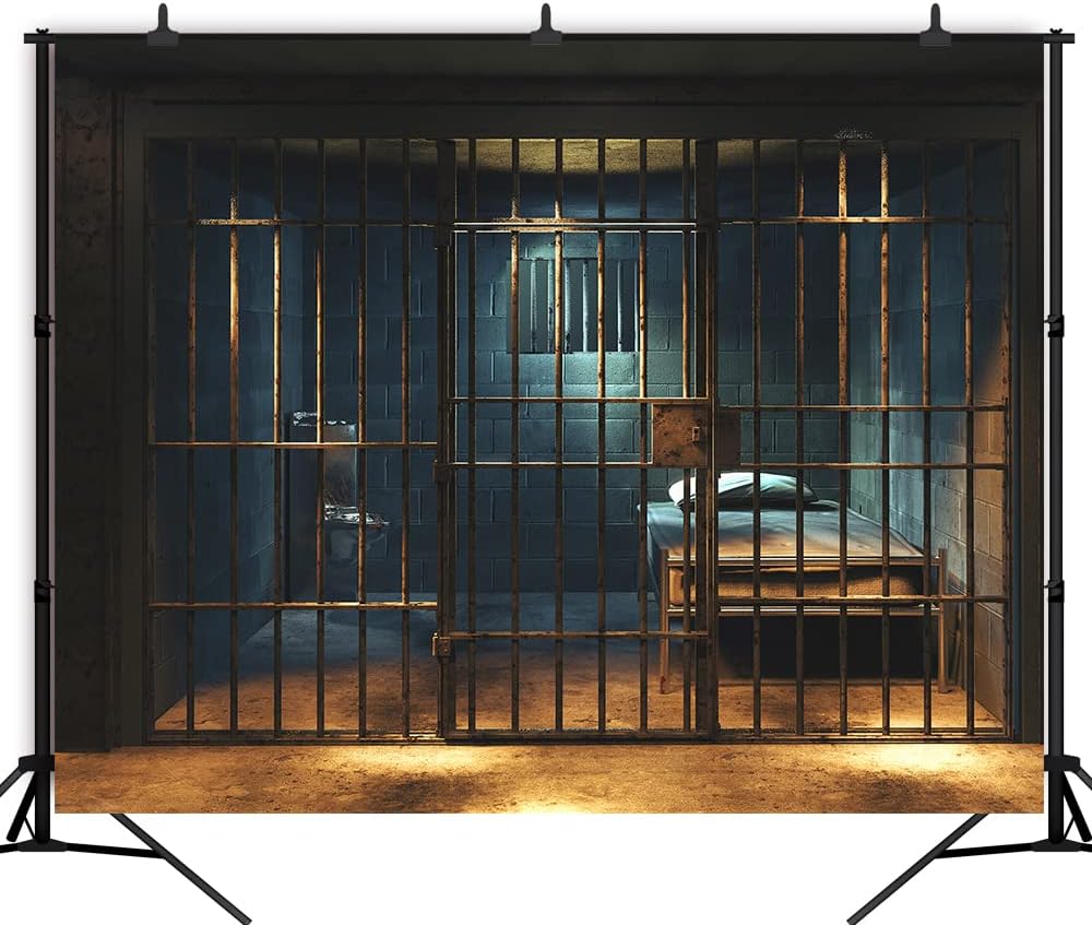 Amazon.com : DePhoto Prison Backdrop Fabric Jail Cell Backdrop ...