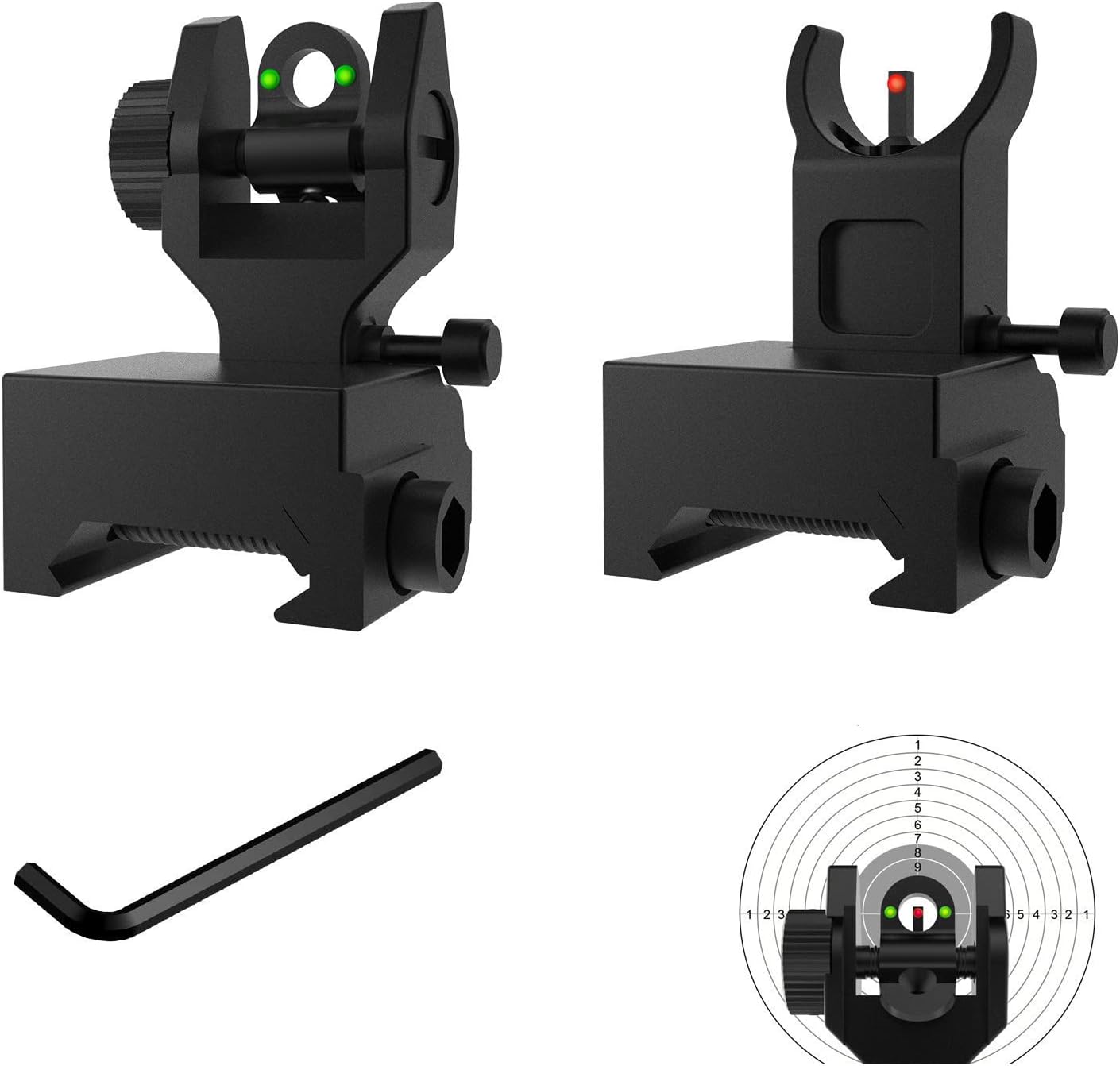Amazon.com: Tactical Fiber Optics Aluminum Low Profile Sight with ...
