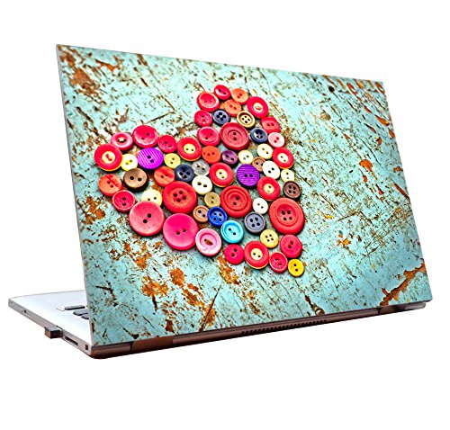 Tamatina Laptop Skins 12 inch - Hearts - Wooden - Buttons - Abstract ...