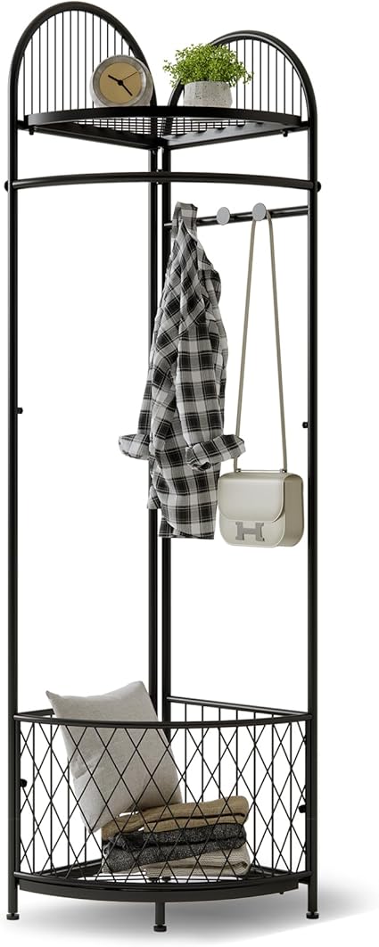 Amazon.com: XIV Corner Hall Tree, Corner Coat Rack with Storage, Metal ...