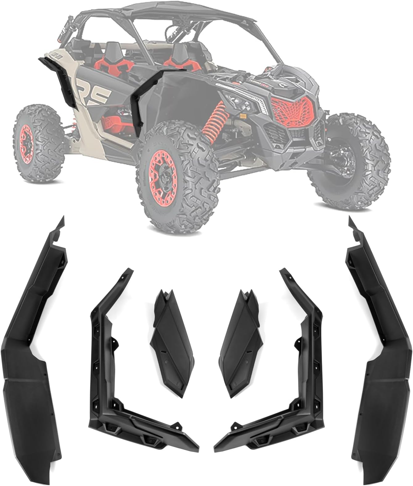 Amazon.com: WeiSen Front & Rear Super Extended Fender Flares, X3 Mud ...