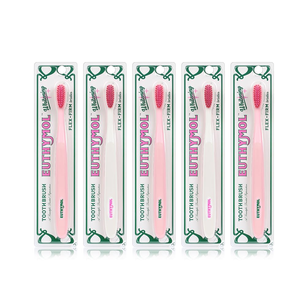 Amazon | 【EUTHYMOL】ユーシモール ホワイトニング歯ブラシ 5個入り Euthymol Whitening ...