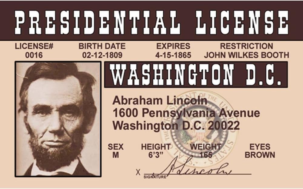 Amazon.com: Signs 4 Fun Parody Driver’s License | Abe Lincoln ID | Fake ...
