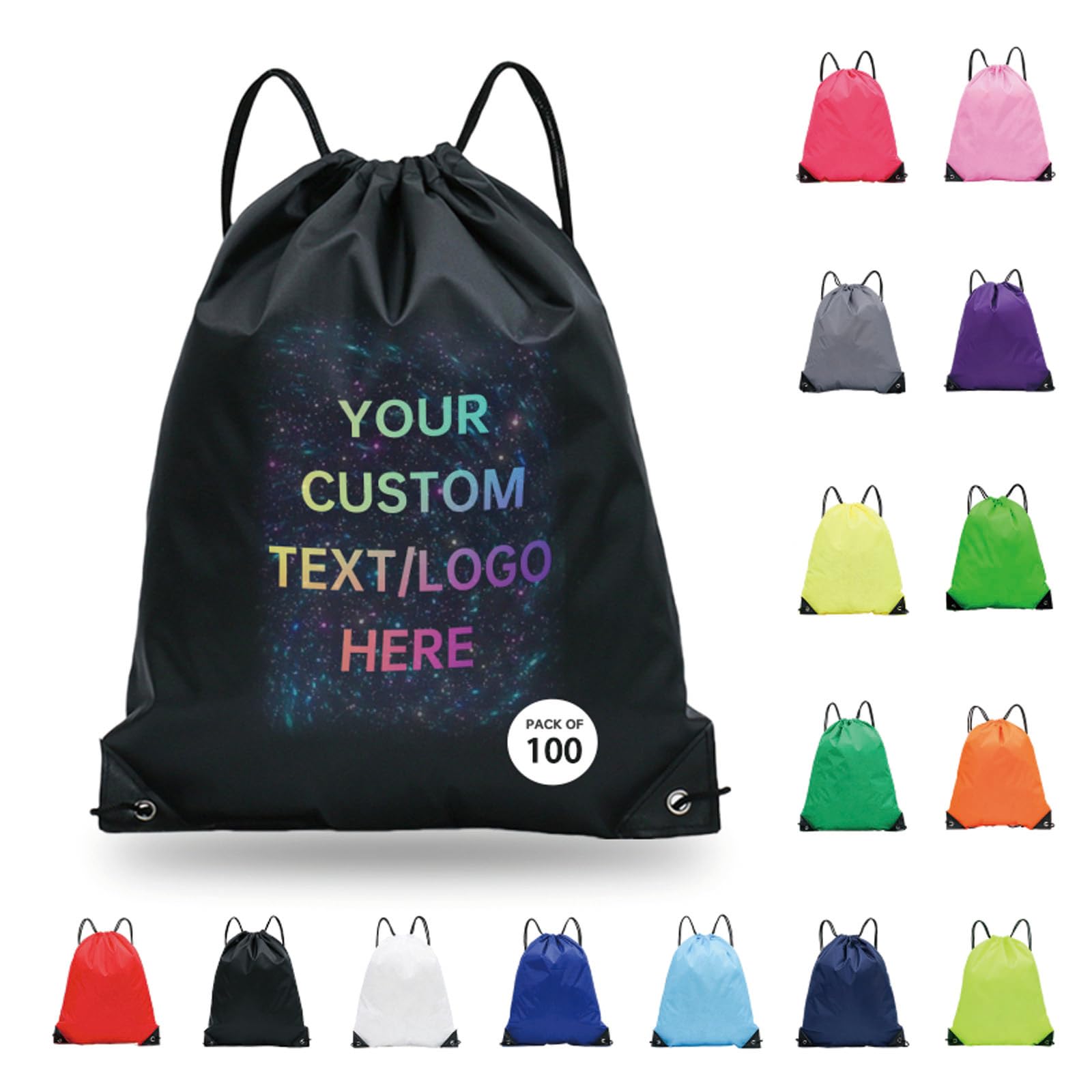 Amazon.com | JEOHLORY pack of 100 Custom Bags With Your Logo,customized ...