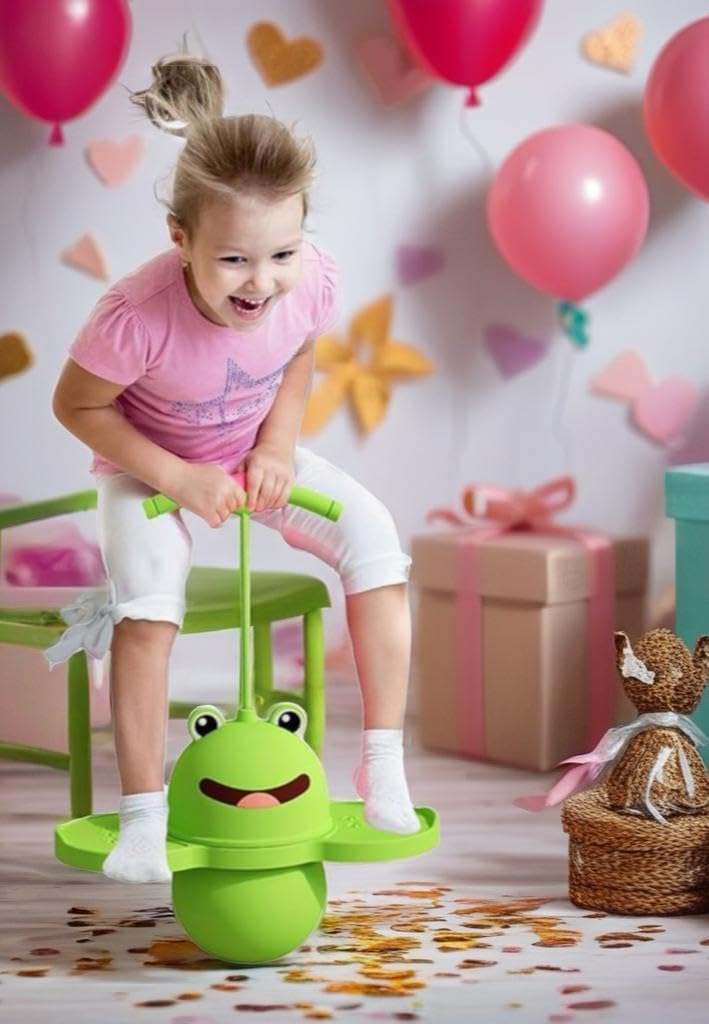 Halay Green Pogo Ball Frog Hopper Bâton de saut d'équilibre Rose ...