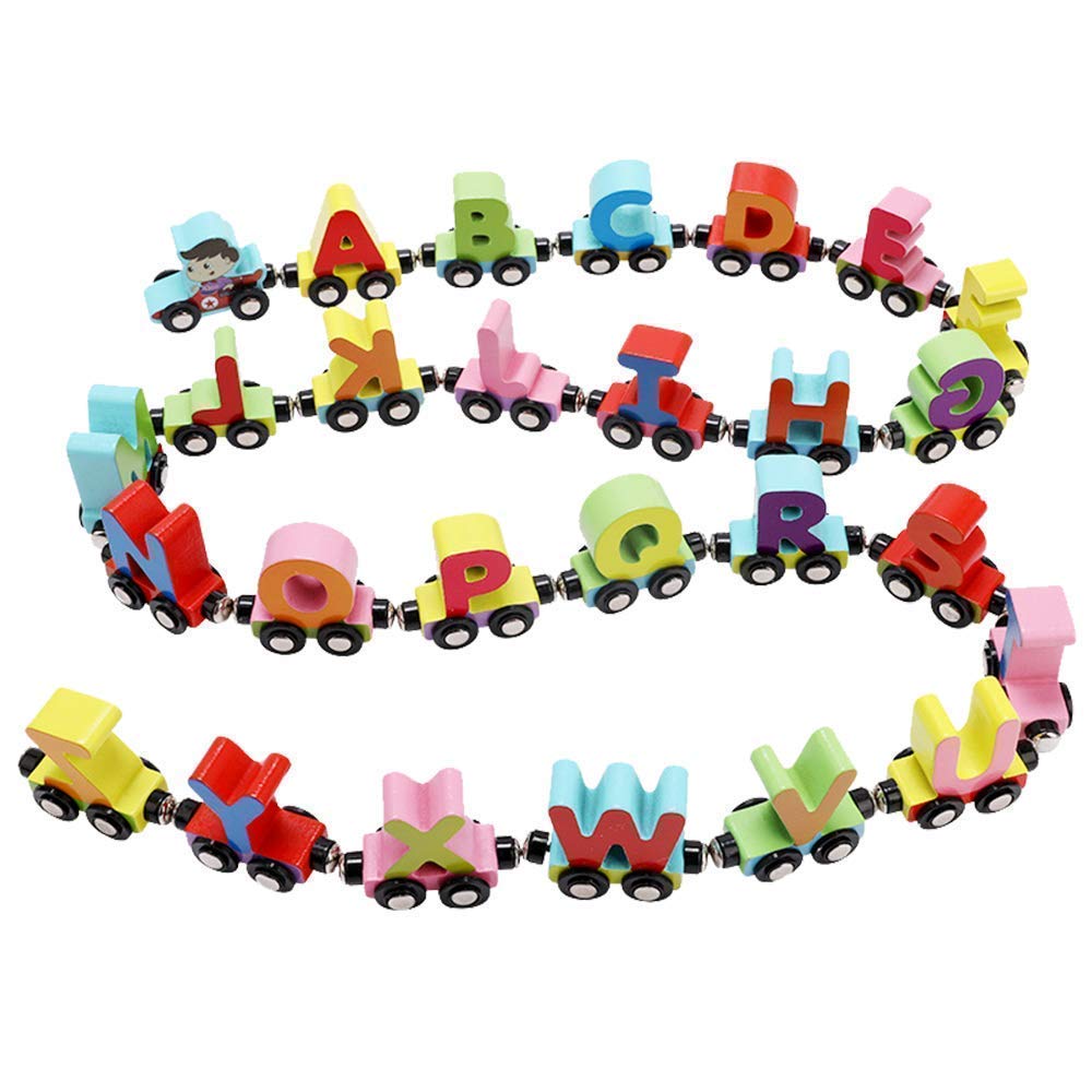 Buy Invite Enterprise 26 Alphabets Wooden Magnetic Train Set Includes A ...