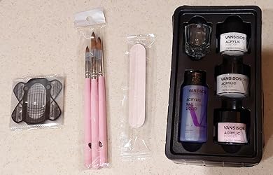 Amazon.com: Acrylic Nail Kit for Beginners: Clear White Pink Acrylic ...