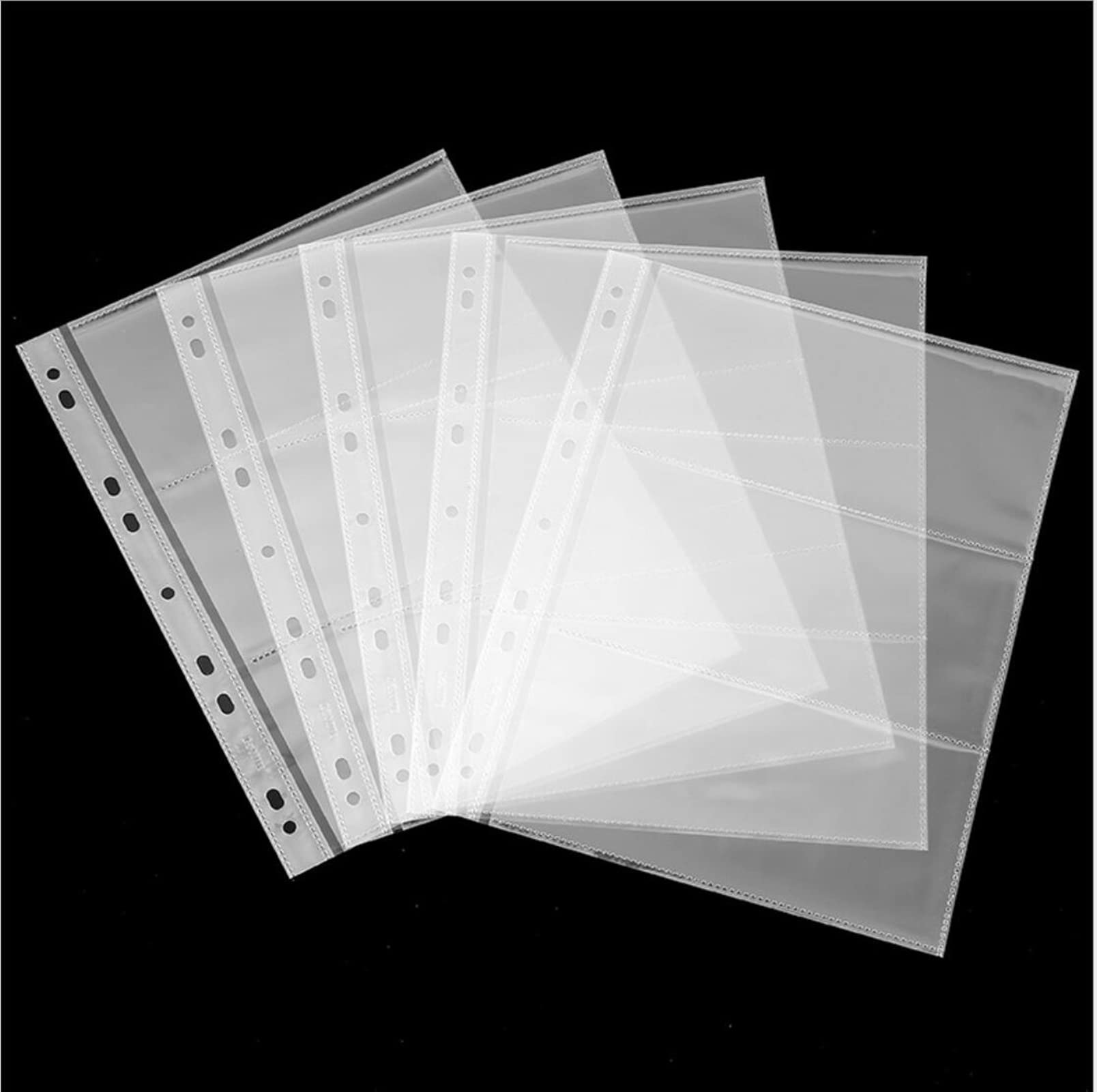 Snapklik.com : 60 Sheets Currency Sleeves,3-Pocket Page Dollar Bill ...