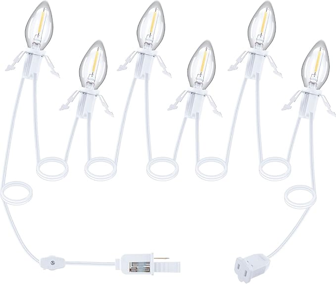 Leelosp 1 Pack Accessory Cord with 6 LED Light Bulb and Female Plug, 13 ...