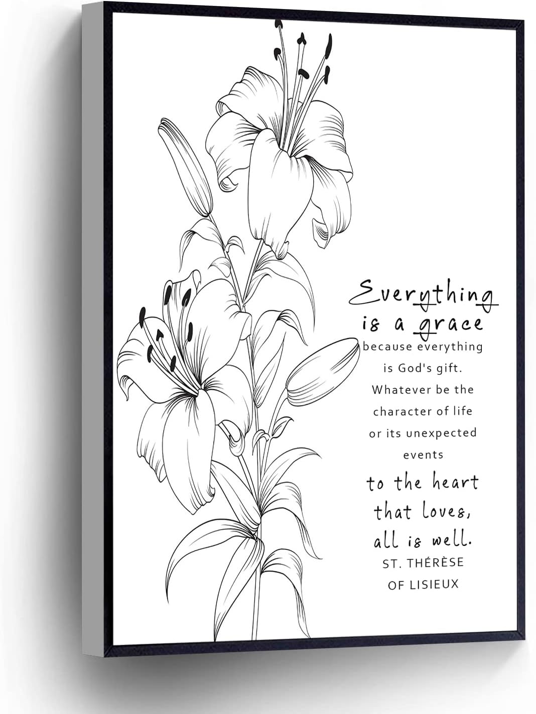 Amazon.com: St. Therese Of Lisieux Canvas Wall Art Everything Is A ...